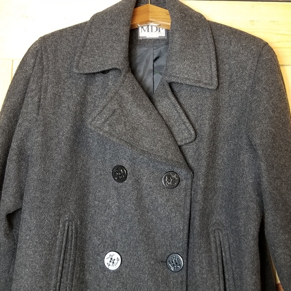 Vintage Mario De Pinto Double Breasted Wool Blend Pea Coat – US 8075